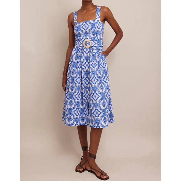 Cara Cara | Dresses | New Cara Cara Candace Dress In Belle Tile Blue ...
